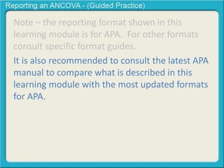 Reporting an ANCOVA | PPTX