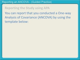 Reporting an ANCOVA | PPTX