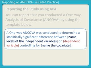 Reporting an ANCOVA | PPTX