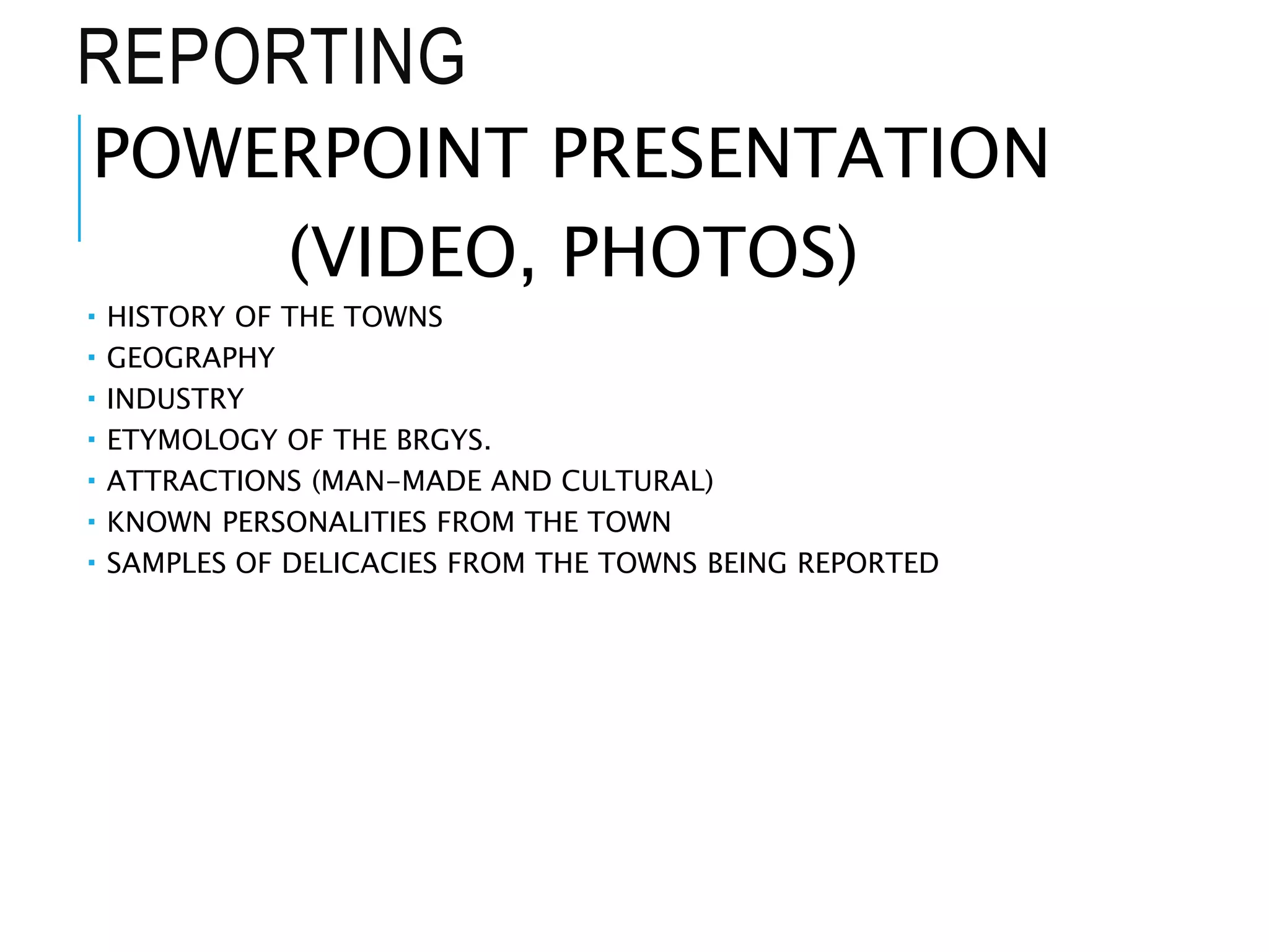 Reporting and cooking demo | PPT