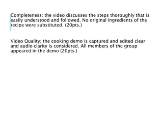 Reporting and cooking demo | PPT