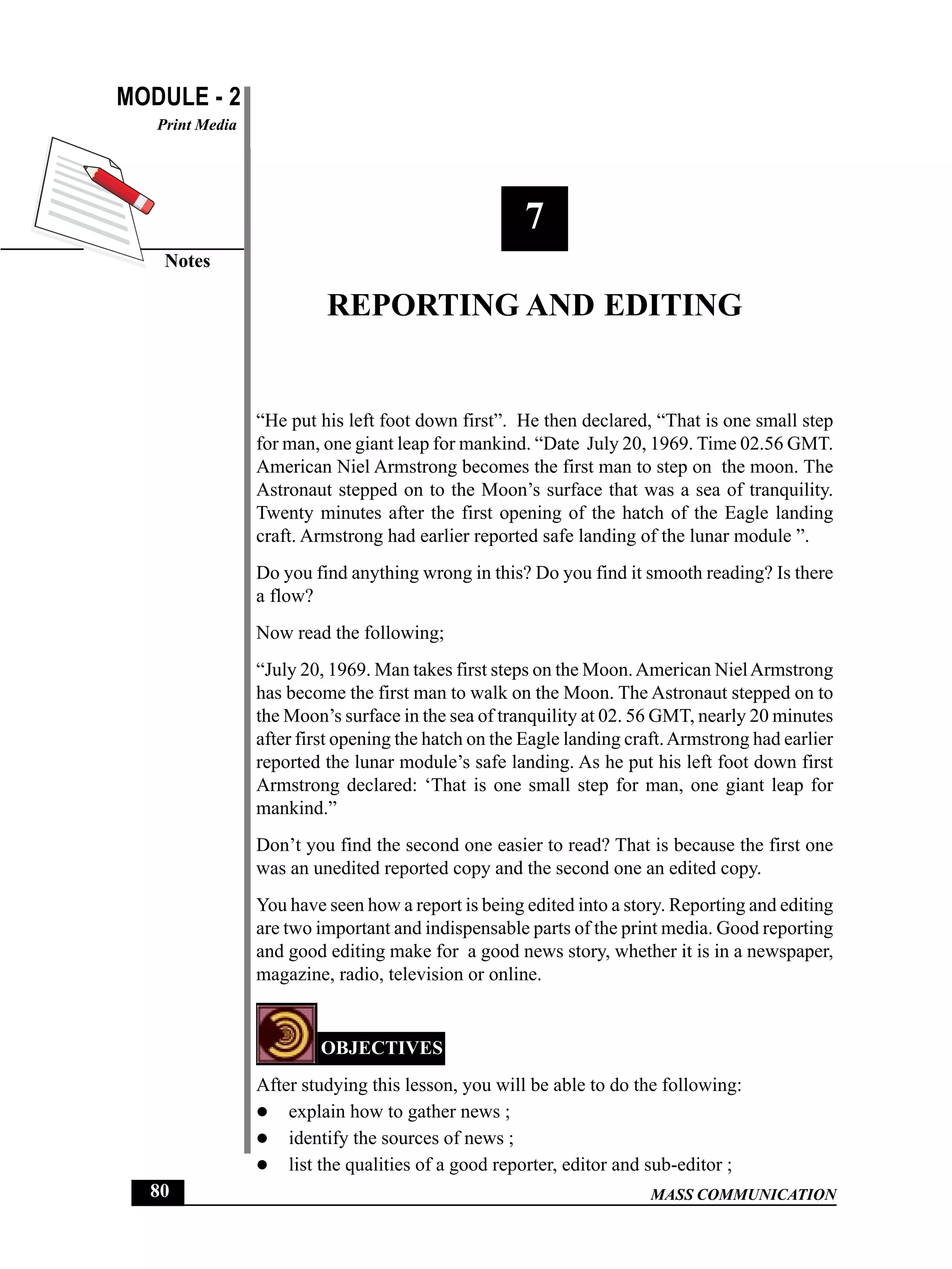 Reporting and Editing | PDF