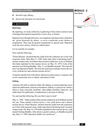 Reporting and Editing | PDF