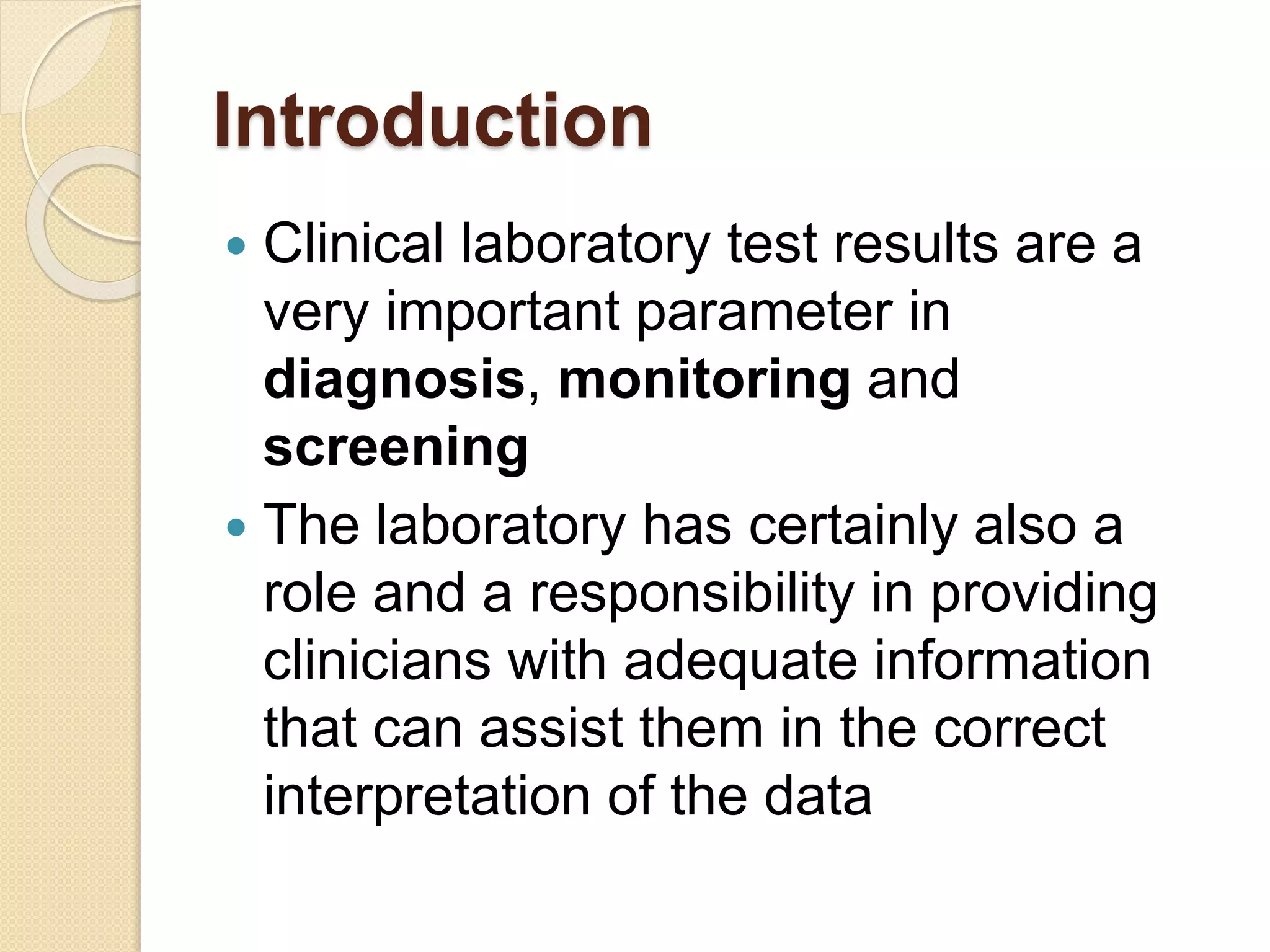 Reporting and interpretation of laboratory results | PPTX