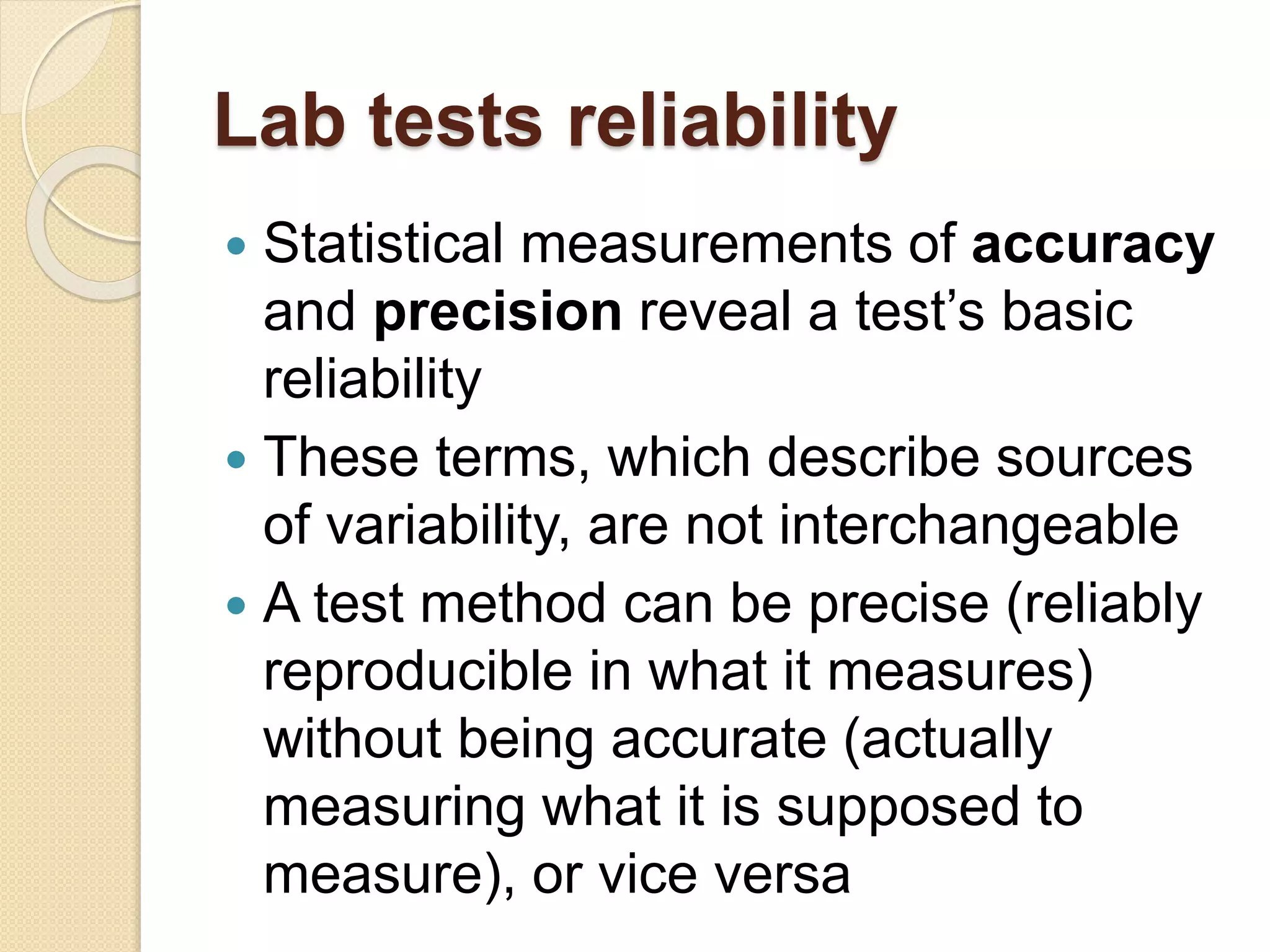Reporting and interpretation of laboratory results | PPTX