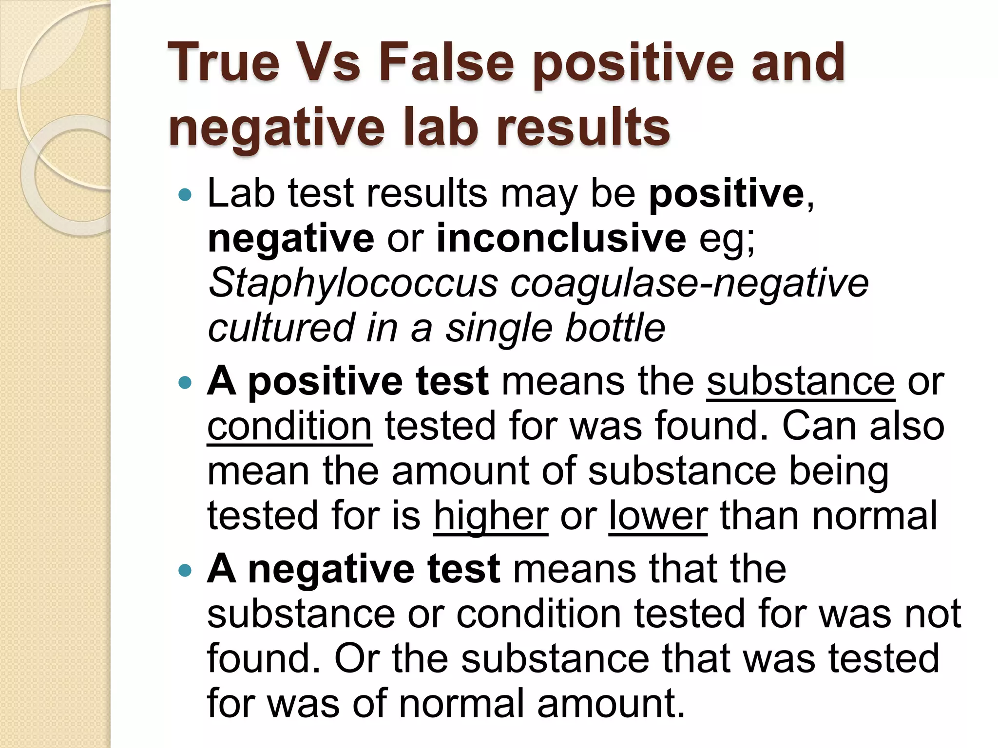 Reporting and interpretation of laboratory results | PPTX