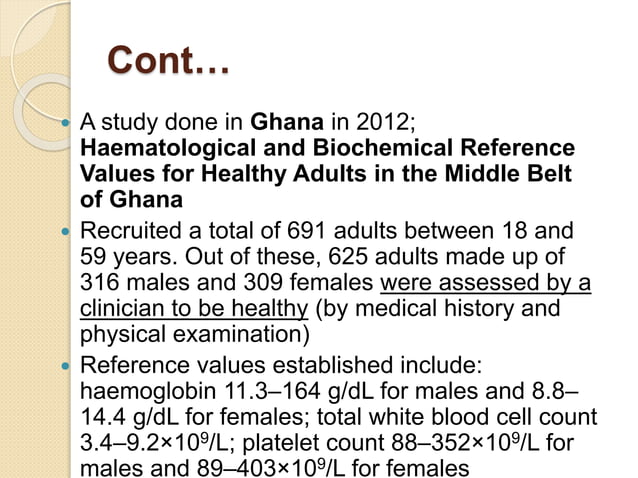 Reporting and interpretation of laboratory results | PPTX | Blood ...