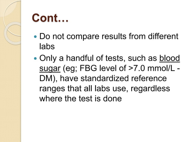 Reporting and interpretation of laboratory results | PPTX | Blood ...