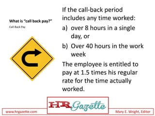 How to Calculate California Reporting and Call-Back Pay (With Quiz) | PPTX