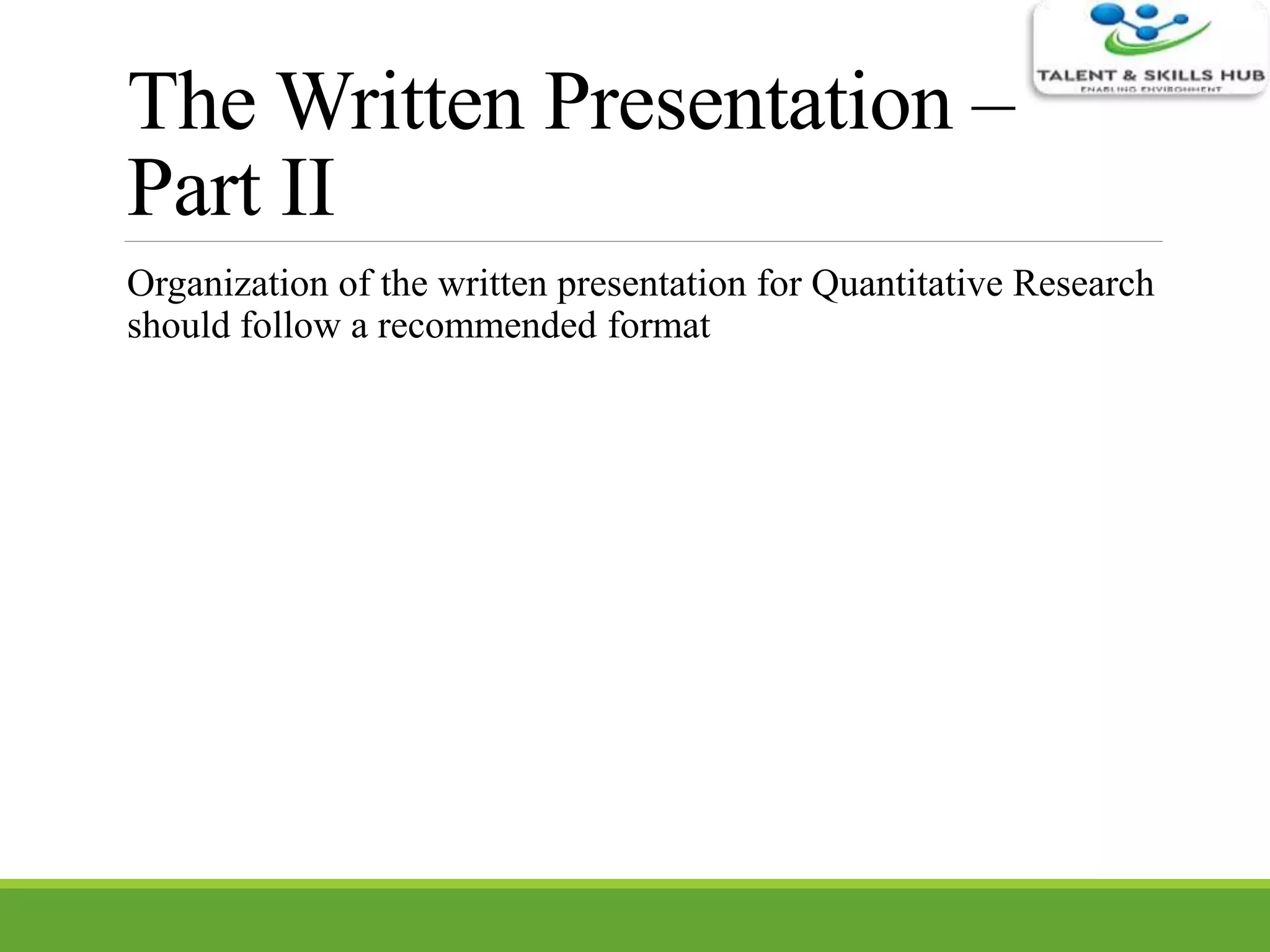 Reporting and Presenting Research Findings | PPT