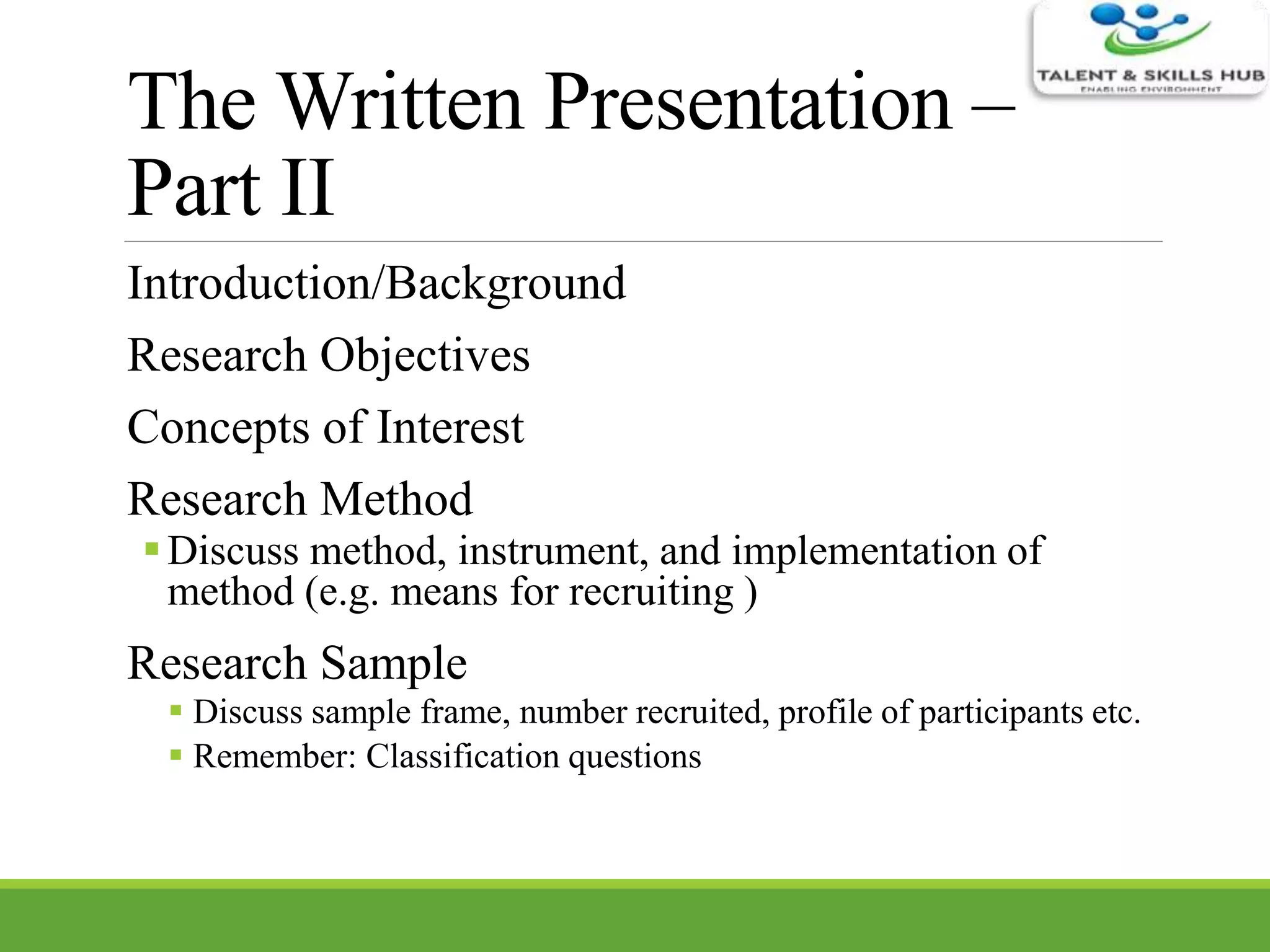 Reporting and Presenting Research Findings | PPT