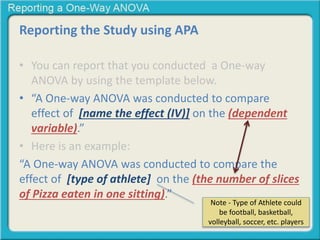 Reporting a one-way anova | PPTX