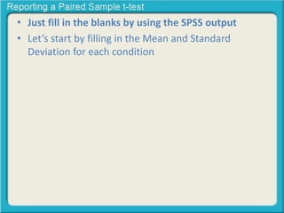 Reporting a paired sample t test | PPTX