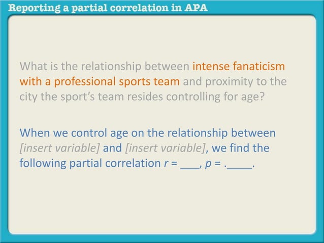 Reporting a partial correlation in apa | PPTX