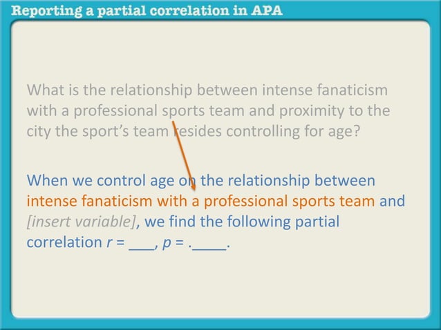 Reporting a partial correlation in apa | PPTX