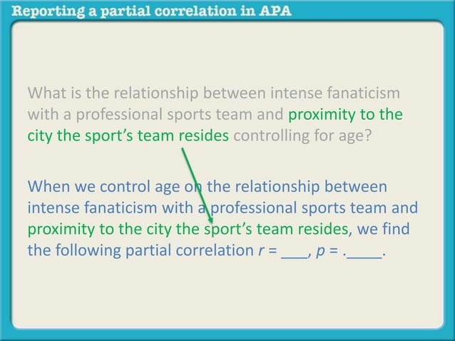 Reporting a partial correlation in apa | PPTX