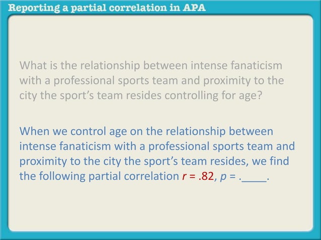 Reporting a partial correlation in apa | PPTX