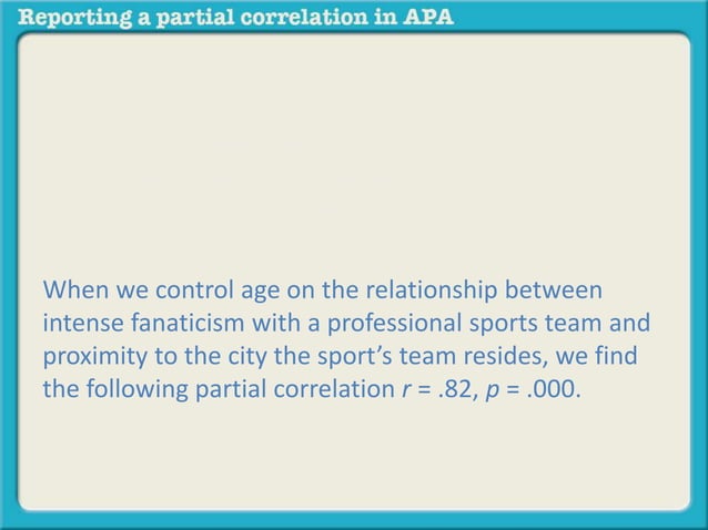Reporting a partial correlation in apa | PPTX