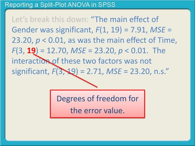 Reporting a split plot ANOVA | PPTX
