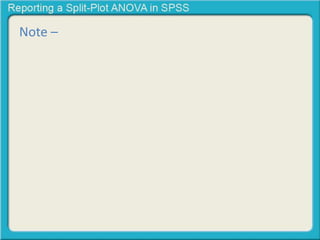 Reporting a split plot ANOVA | PPTX