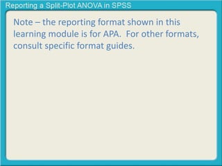 Reporting a split plot ANOVA | PPTX