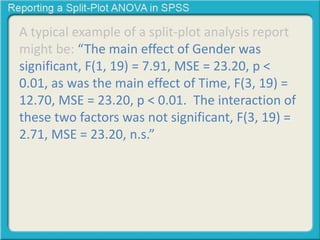 Reporting a split plot ANOVA | PPTX