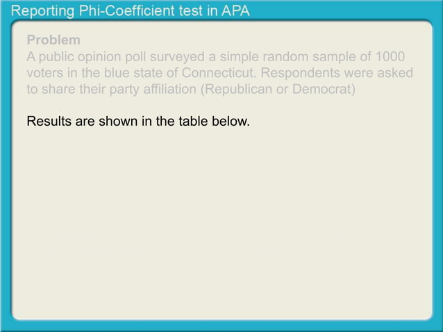Reporting chi square goodness of fit test of independence in apa | PPTX