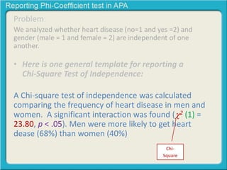 Reporting Chi Square Test of Independence in APA | PPTX