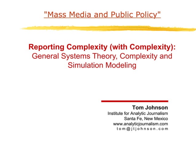 Reporting Complexity (with Complexity) | PPT