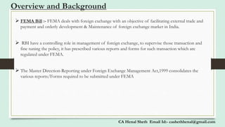 Reporting compliance under FEMA ACT,1999 | PPTX