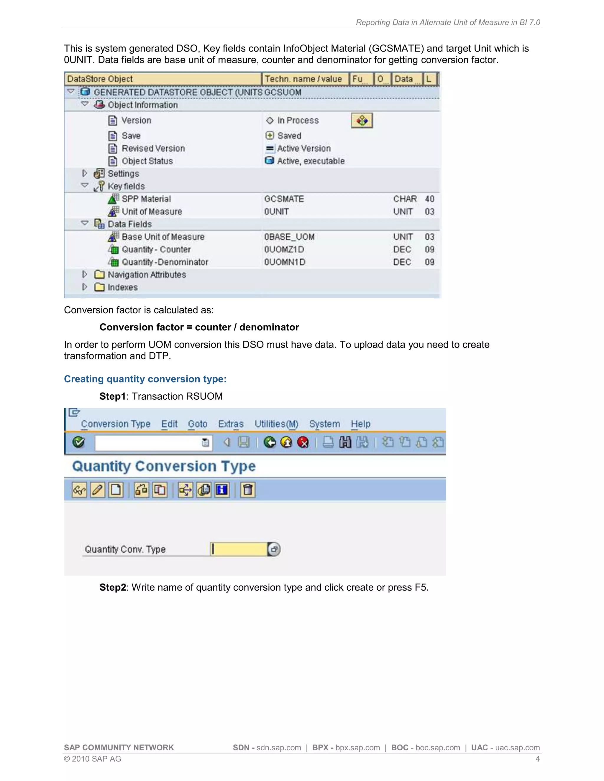 Reporting data in alternate unit of measure in bi 7.0 | PDF ...