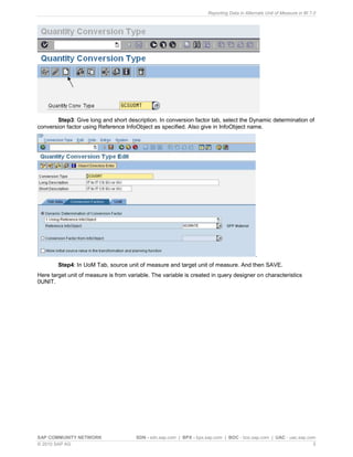 Reporting data in alternate unit of measure in bi 7.0 | PDF ...