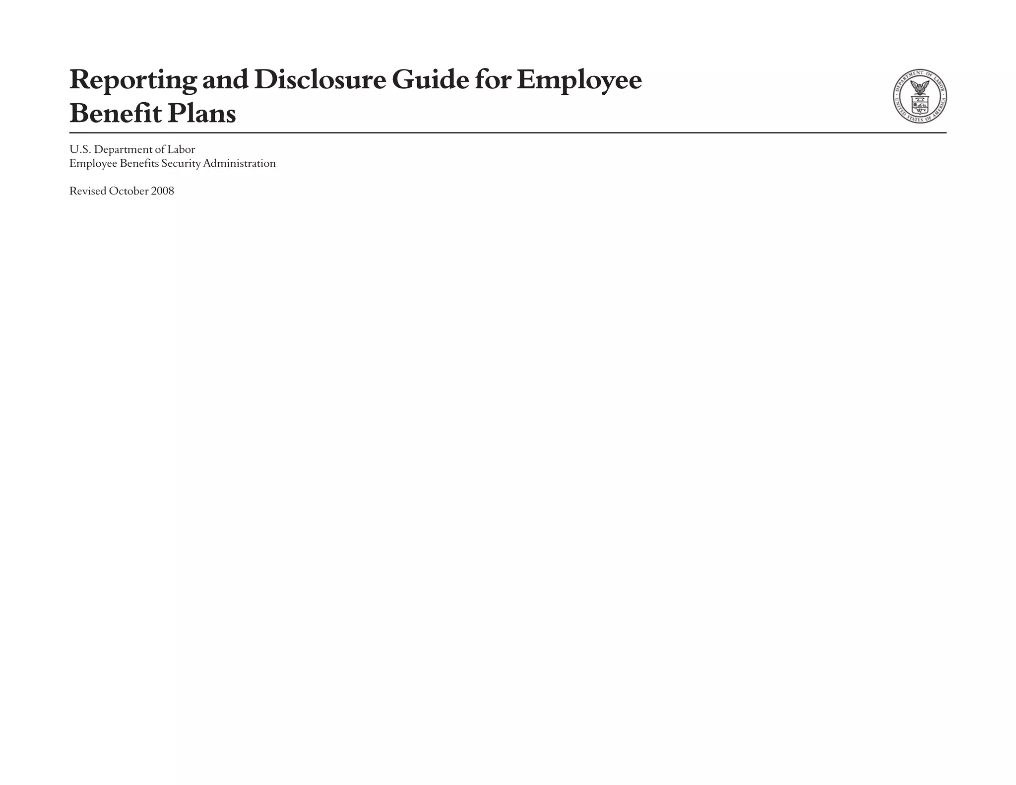 Reporting disclosure guide for employee benefit plans | PDF ...
