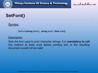 Reporting using FPDF | PPT