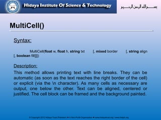 Reporting using FPDF | PPT