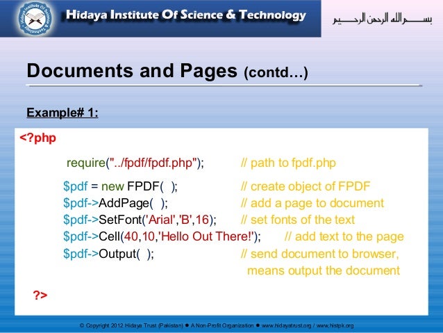Reporting Using Fpdf