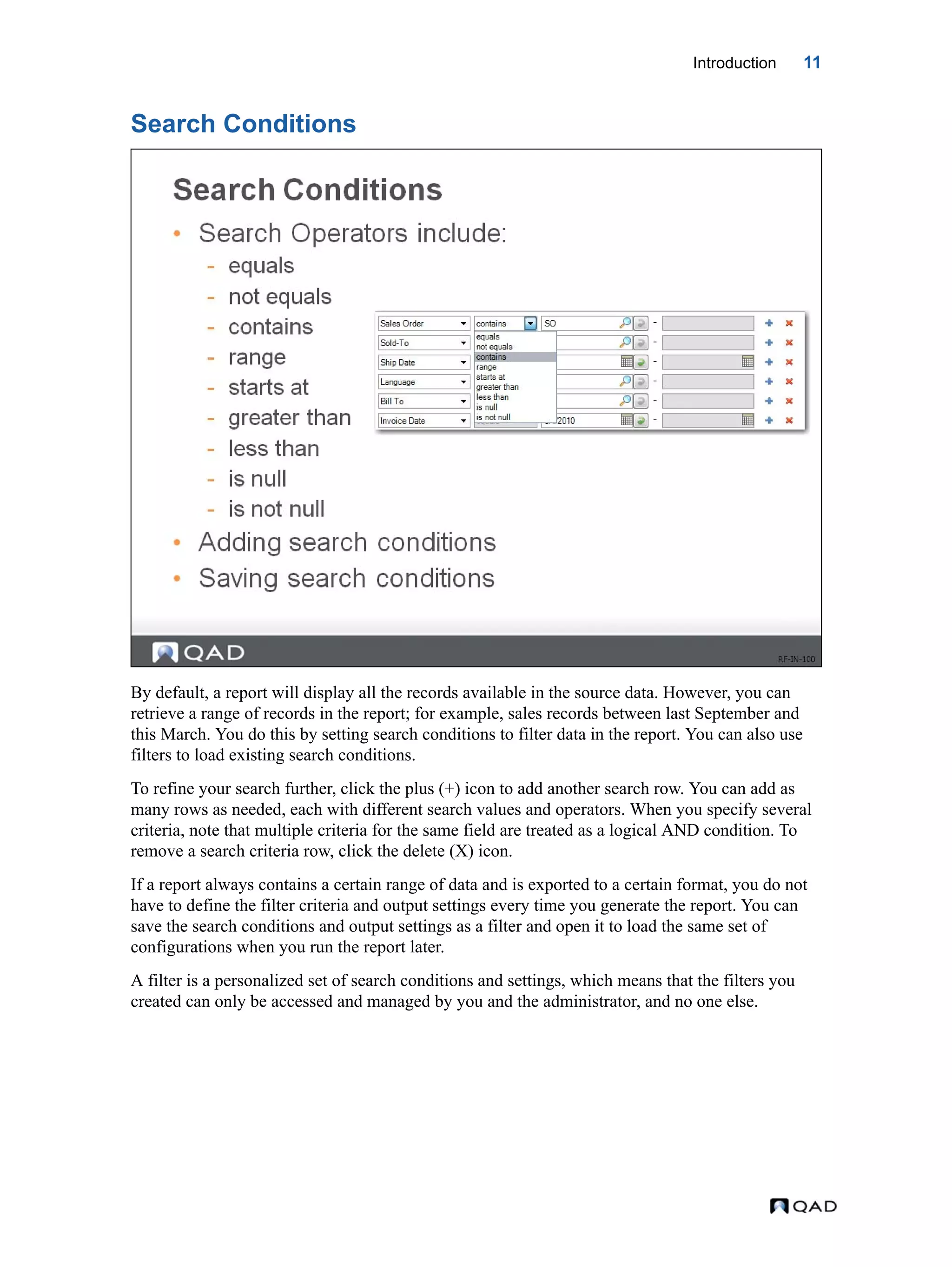 MFG/PRO QAD Reporting Framework Document Guide | PDF