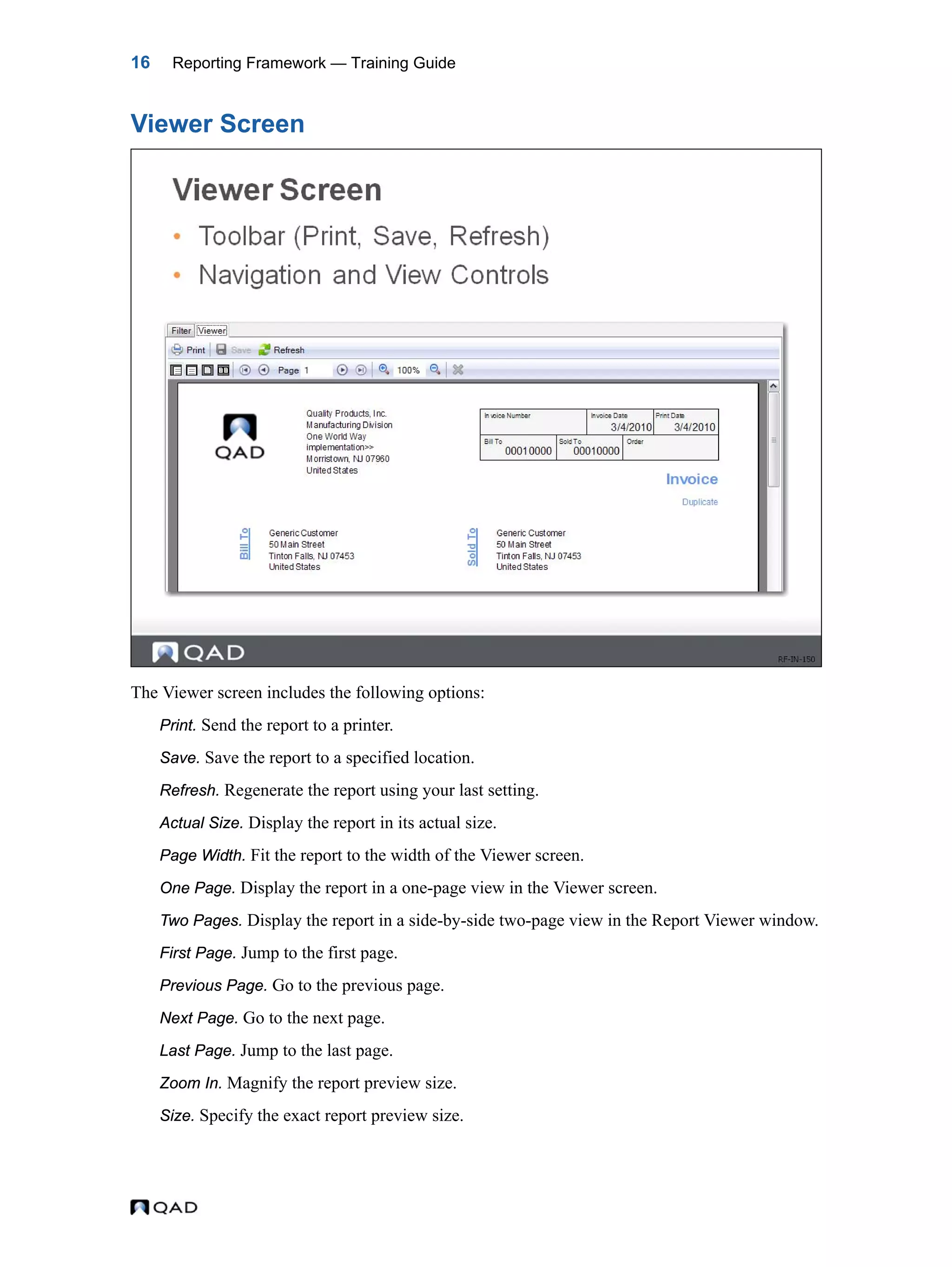 MFG/PRO QAD Reporting Framework Document Guide | PDF