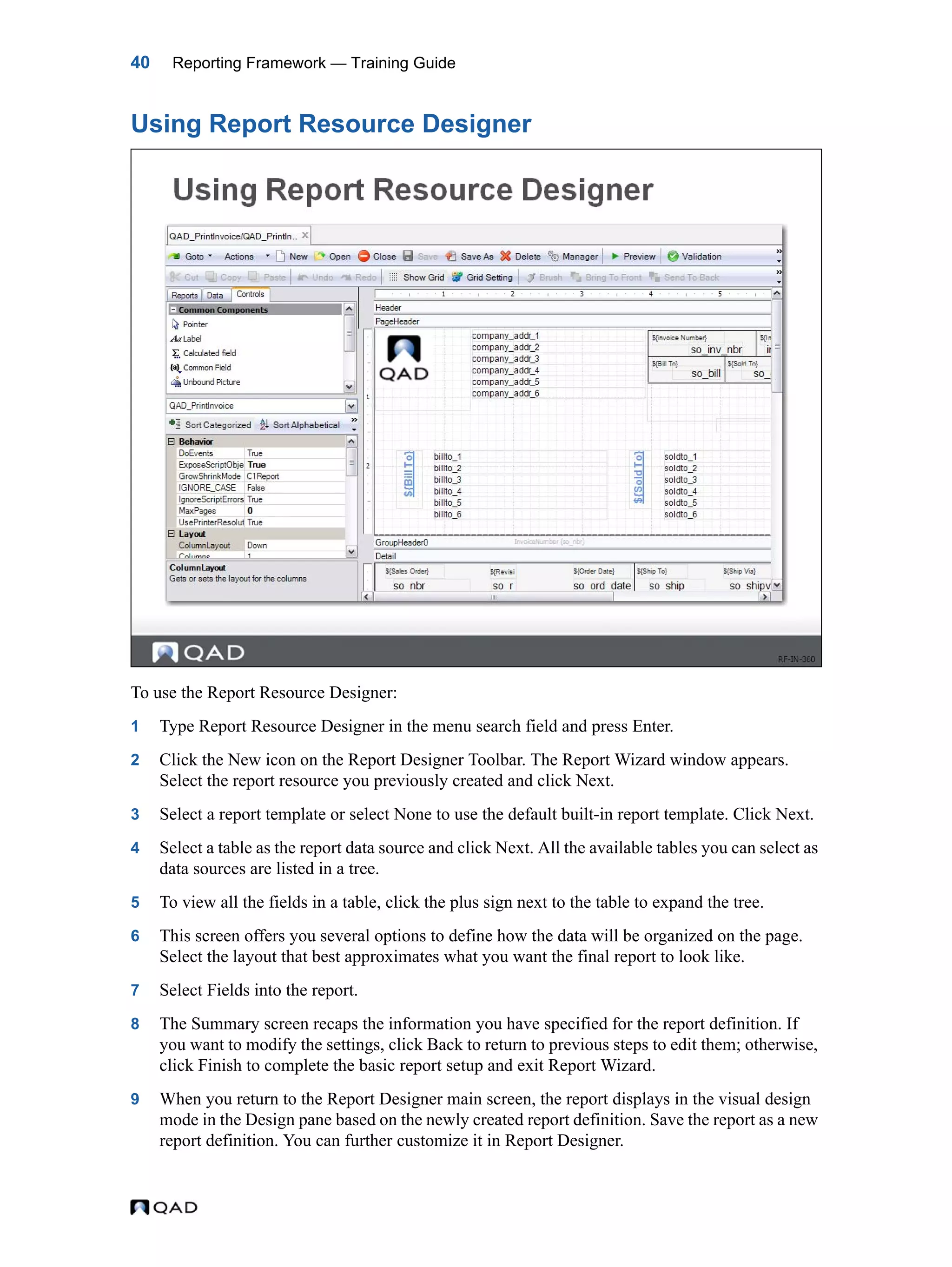MFG/PRO QAD Reporting Framework Document Guide | PDF