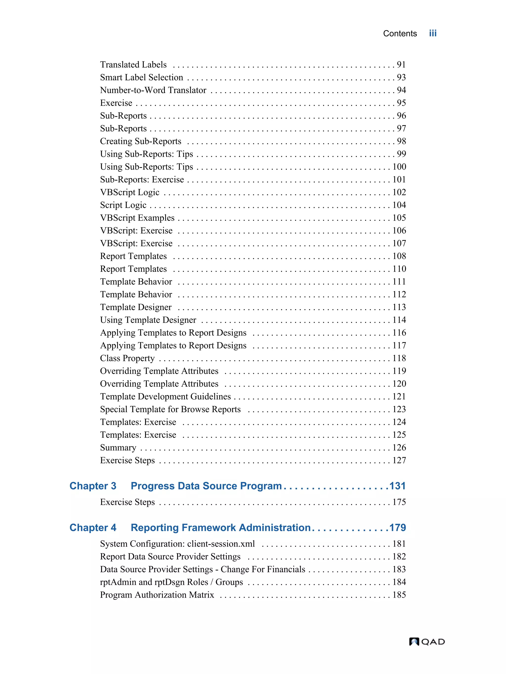 MFG/PRO QAD Reporting Framework Document Guide | PDF