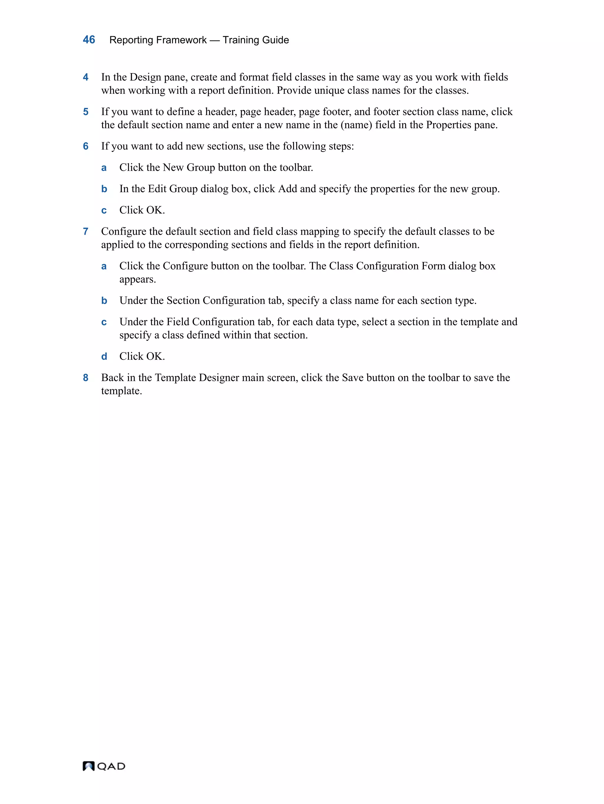 MFG/PRO QAD Reporting Framework Document Guide | PDF