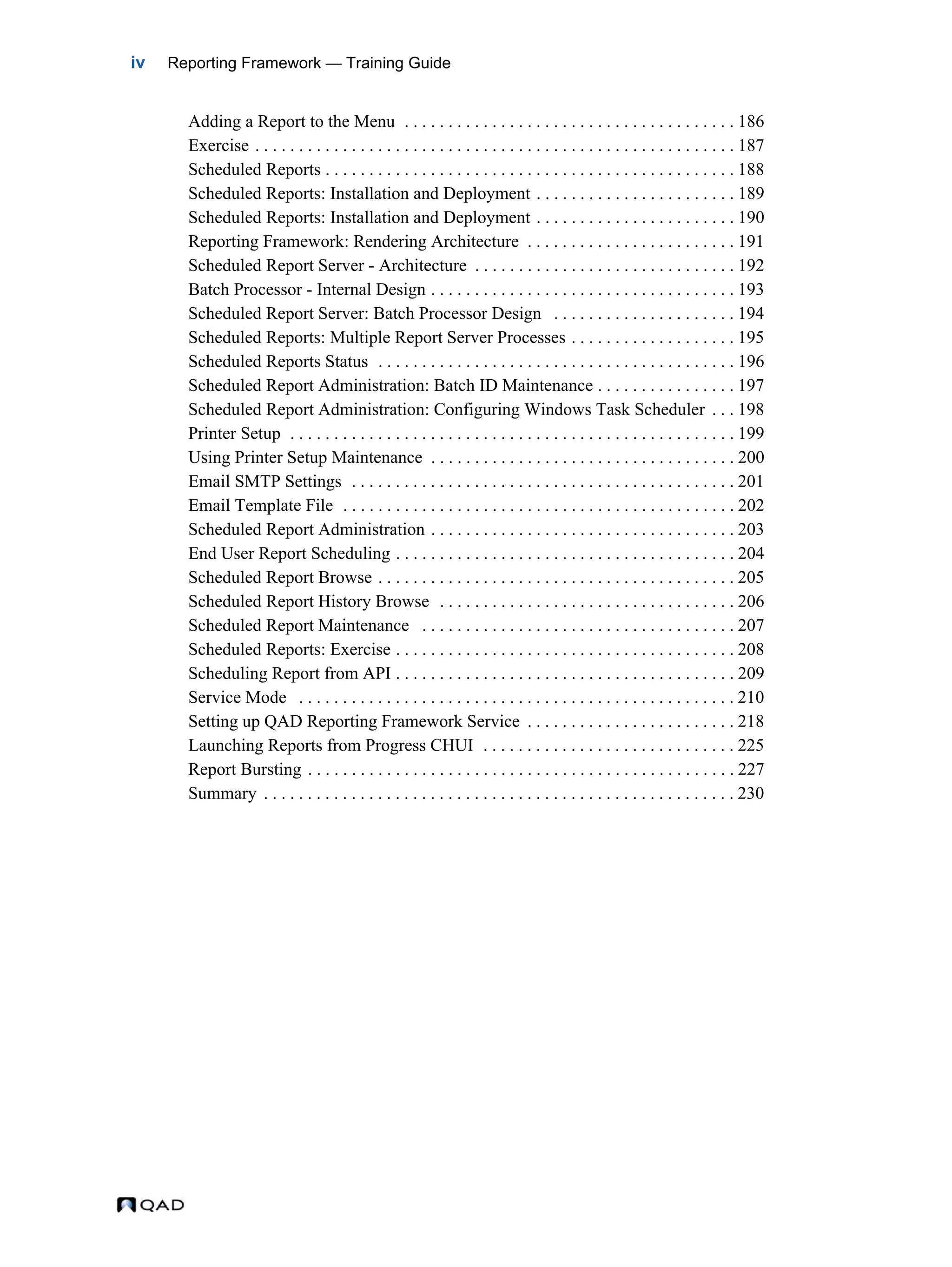 MFG/PRO QAD Reporting Framework Document Guide | PDF