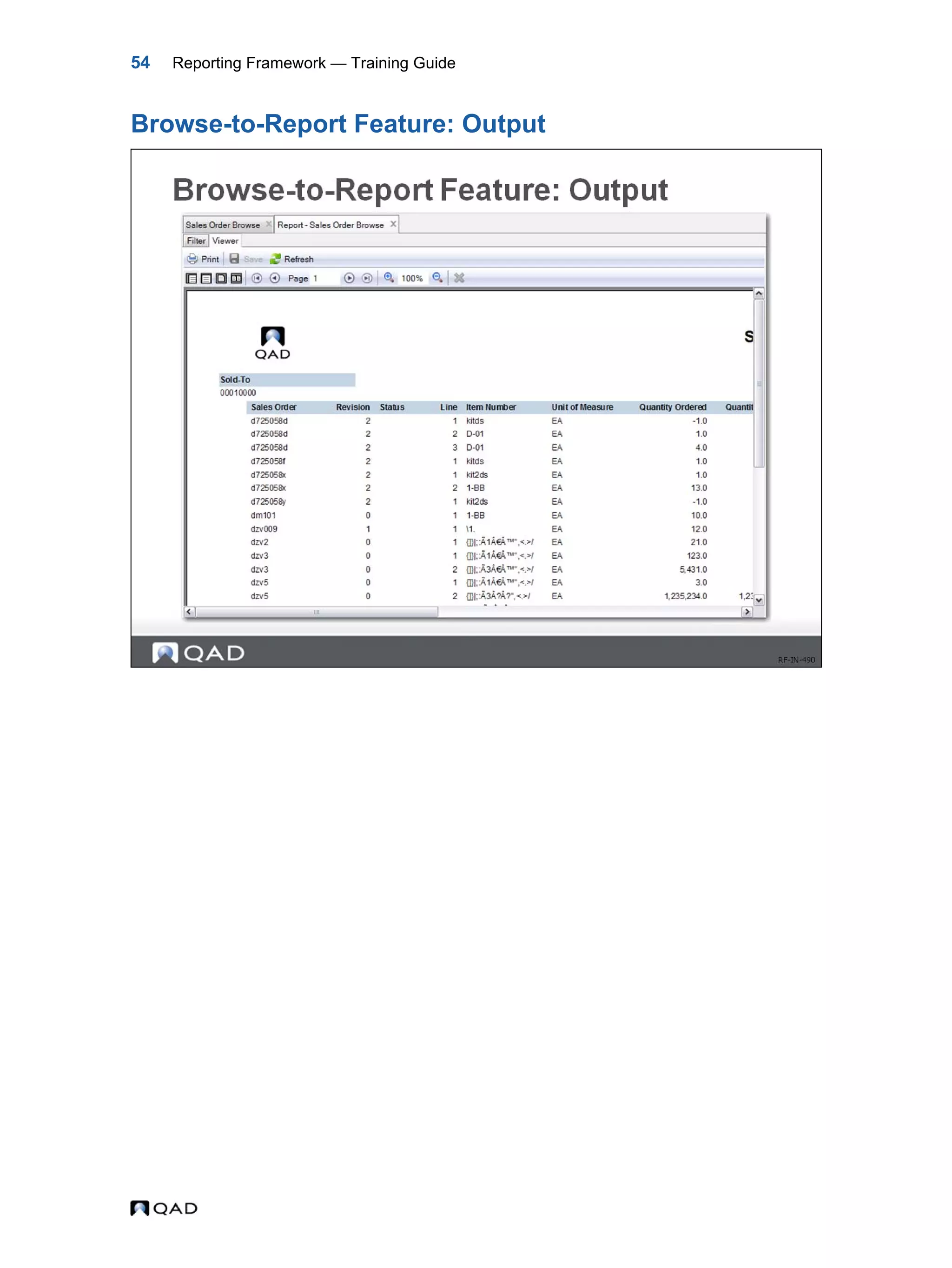 MFG/PRO QAD Reporting Framework Document Guide | PDF