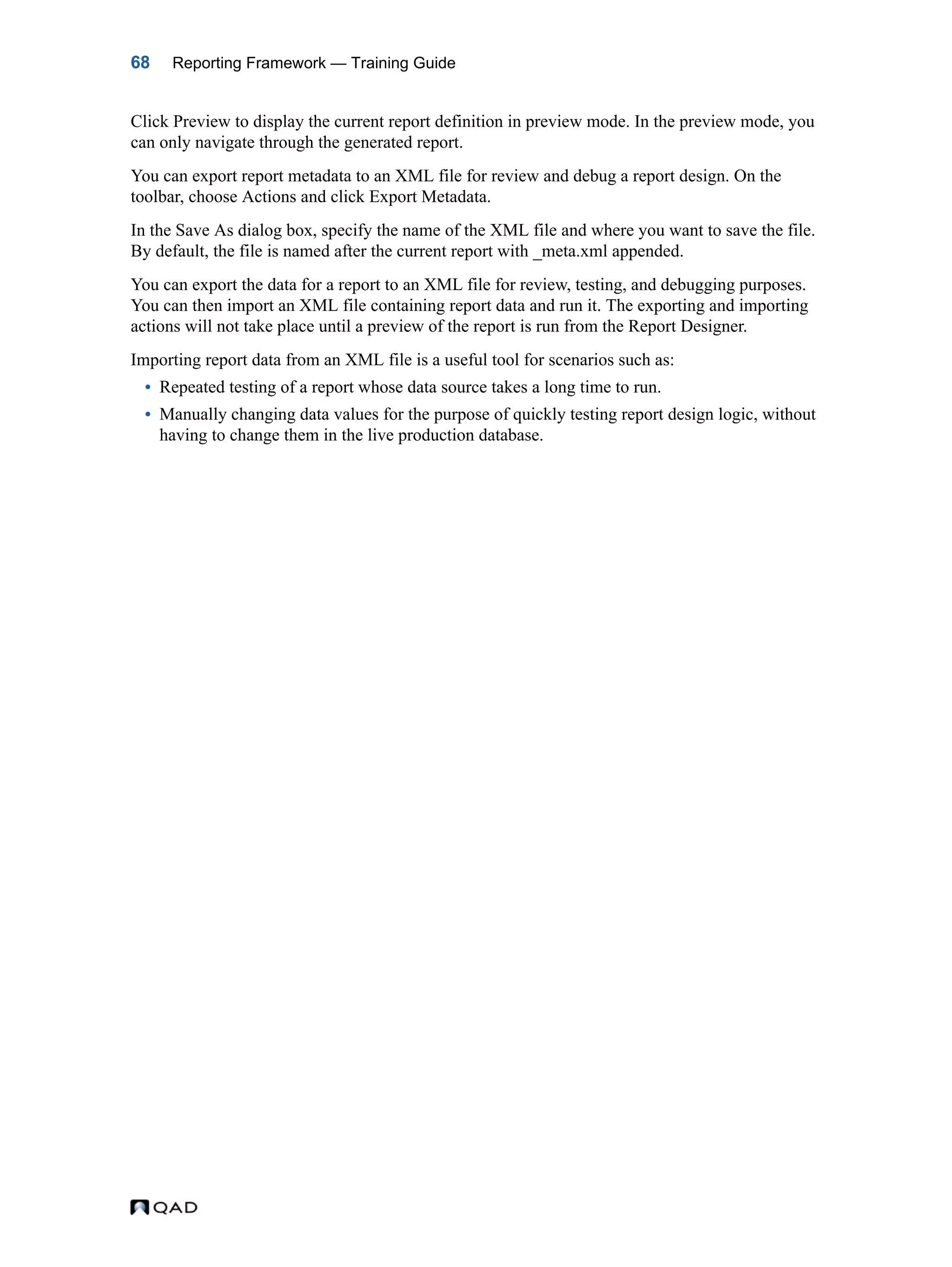 MFG/PRO QAD Reporting Framework Document Guide | PDF