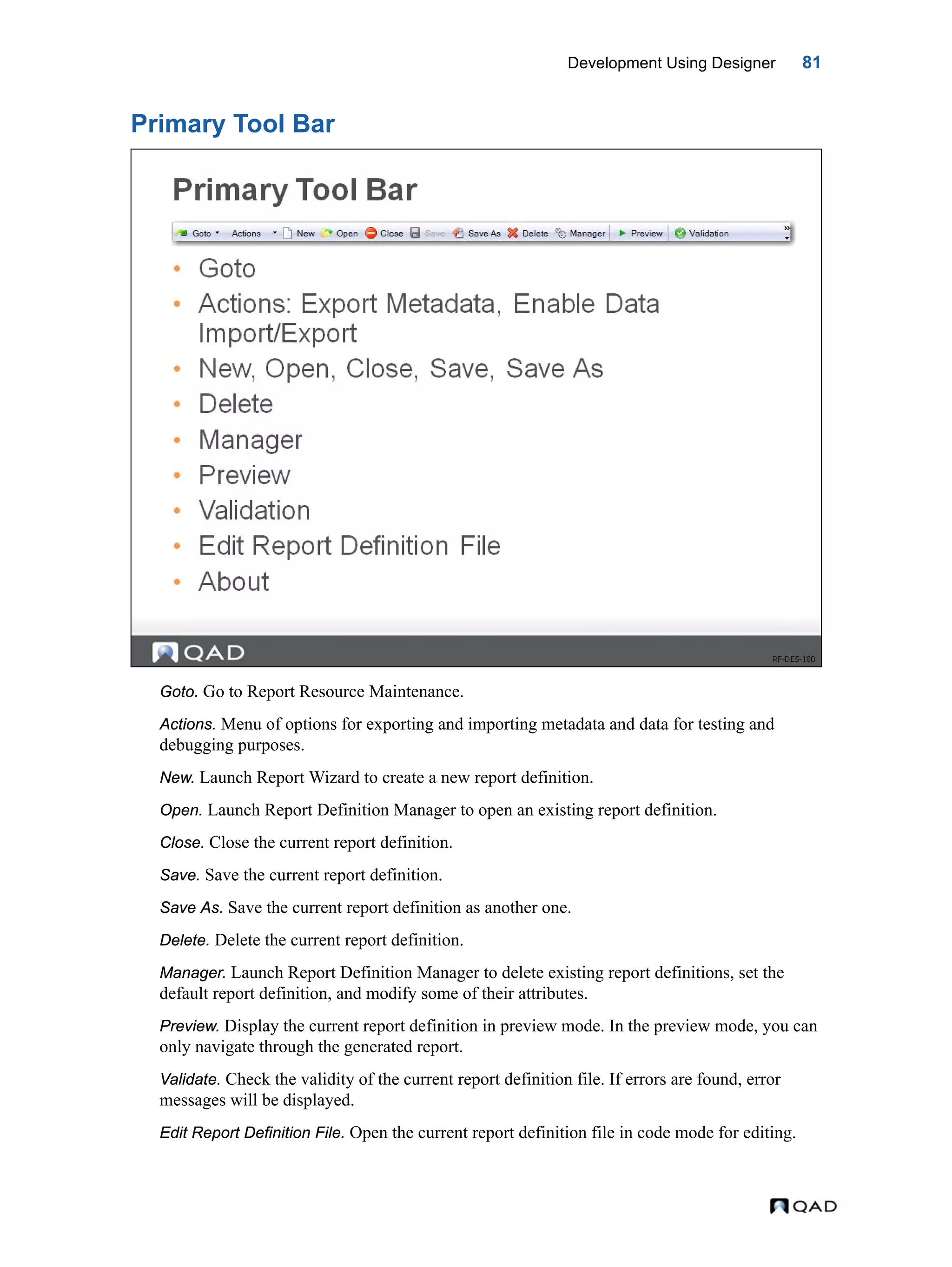 MFG/PRO QAD Reporting Framework Document Guide | PDF