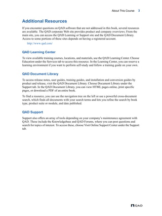 MFG/PRO QAD Reporting Framework Document Guide | PDF