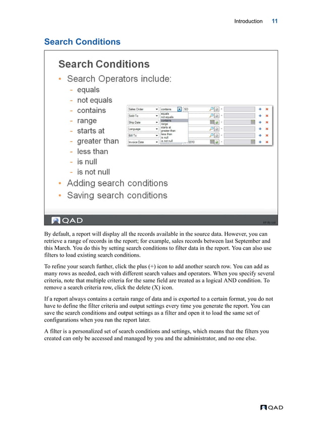 MFG/PRO QAD Reporting Framework Document Guide | PDF