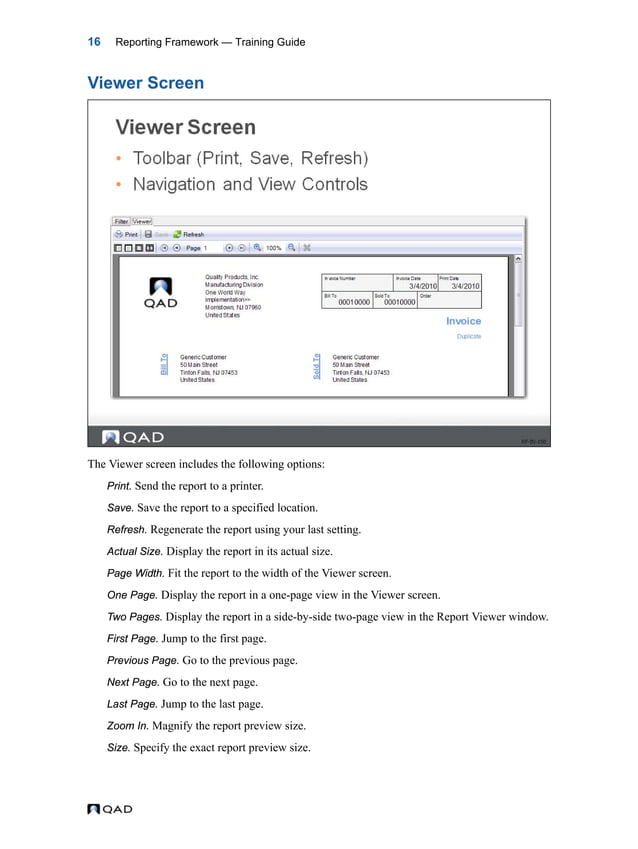 MFG/PRO QAD Reporting Framework Document Guide | PDF