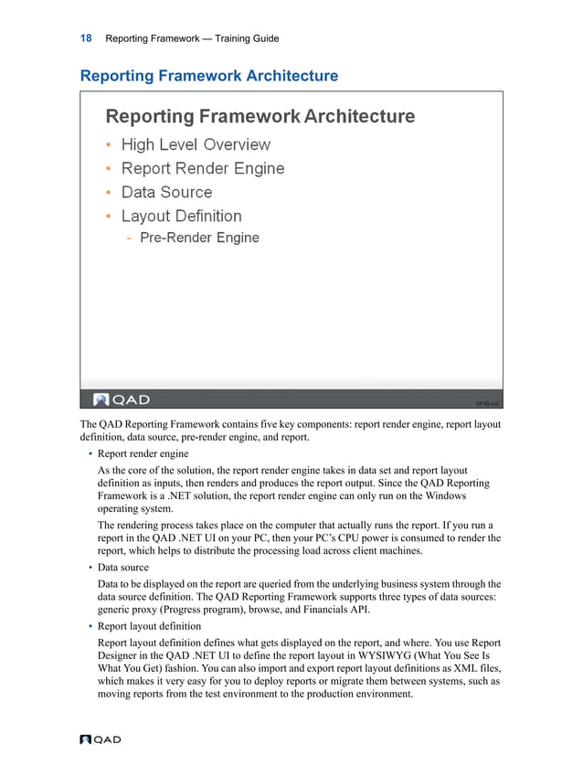 MFG/PRO QAD Reporting Framework Document Guide | PDF