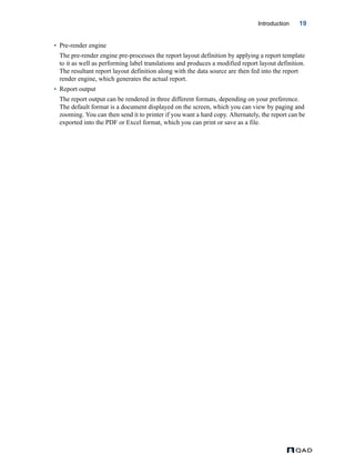 MFG/PRO QAD Reporting Framework Document Guide | PDF